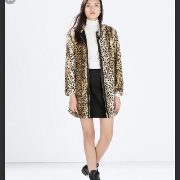 Zara | Jackets & Coats | New Zara Basic Womens Leopard Print Coat Large ...